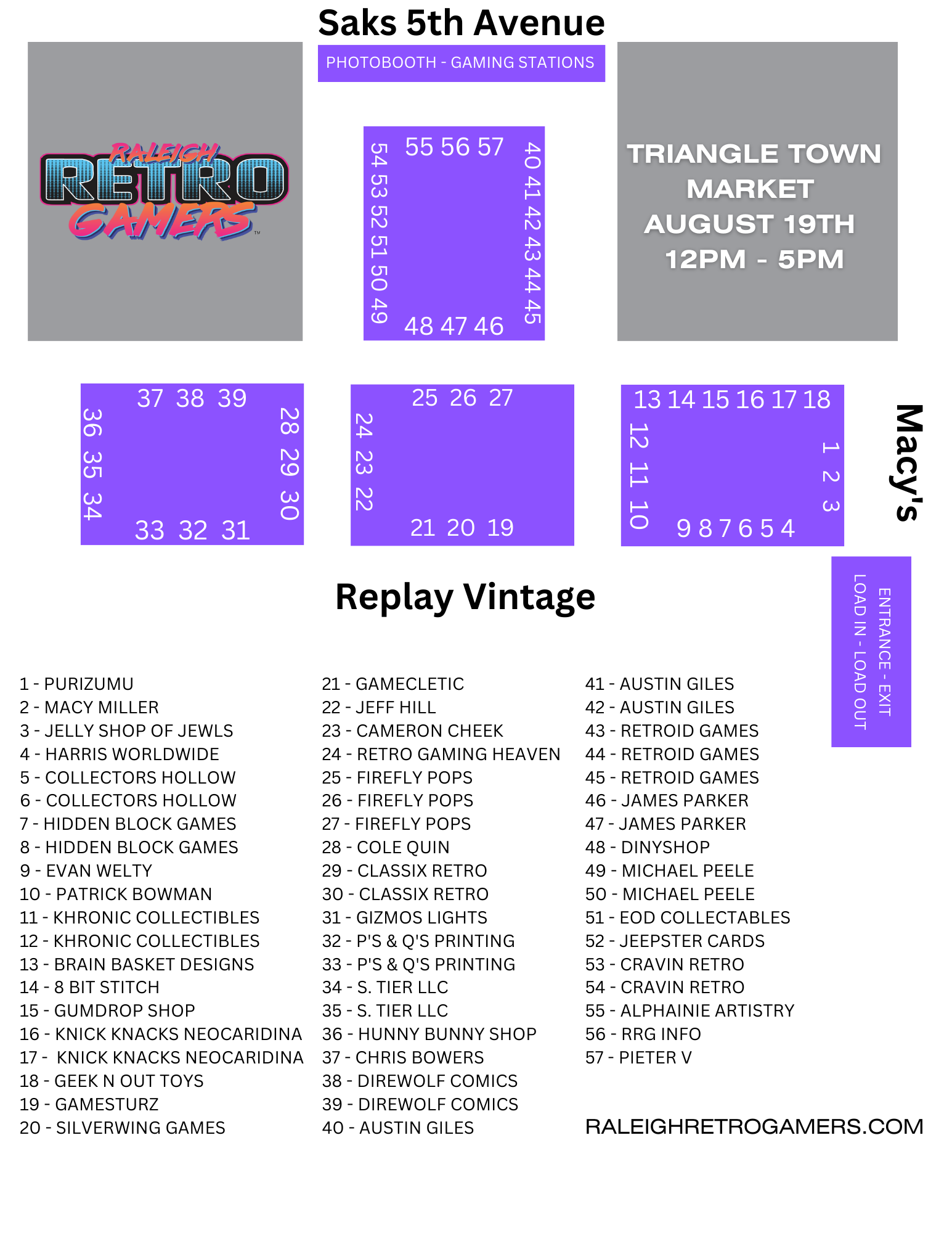RRG Triangle Town Market - August 19th 2023 - Raleigh Retro Gamers