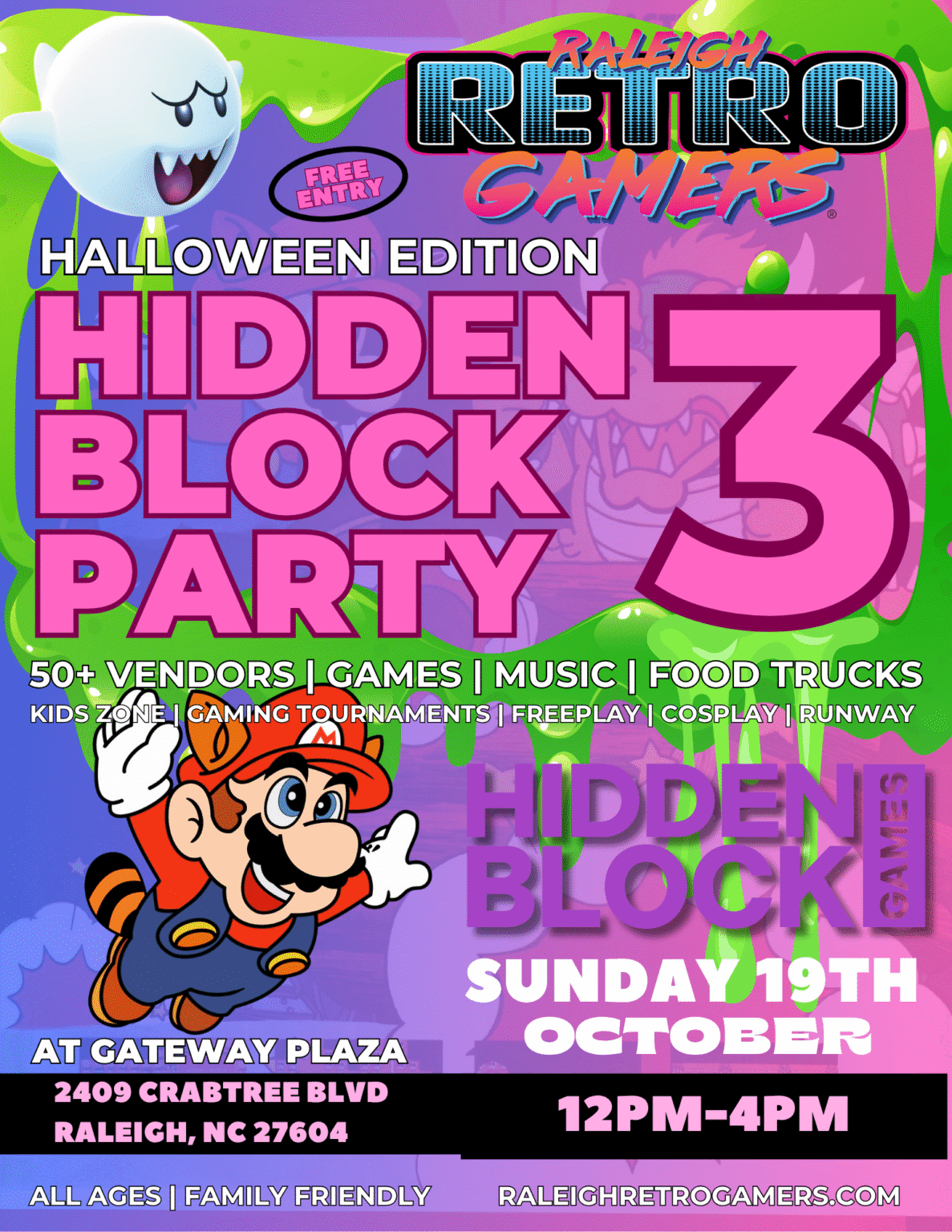 Hidden Block Party 3 - Sunday, October 19th, 2025 - Raleigh Retro Gamers